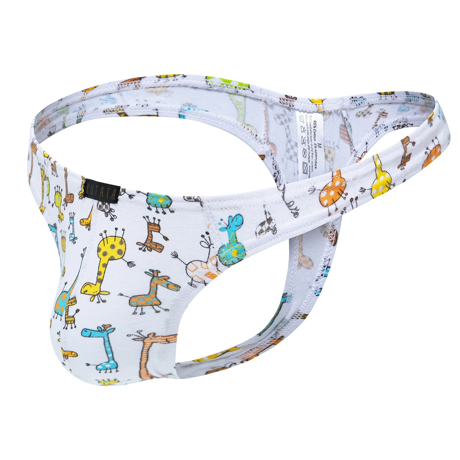 Mens Thong Underwear Sexy Cotton Print U-convex Pouch Men Thongs & G ...