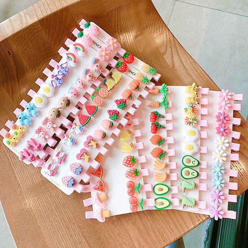 10pcs/set Princess Cartoon Barrette Unicorn Mermaid Hair Clips Sweet ...