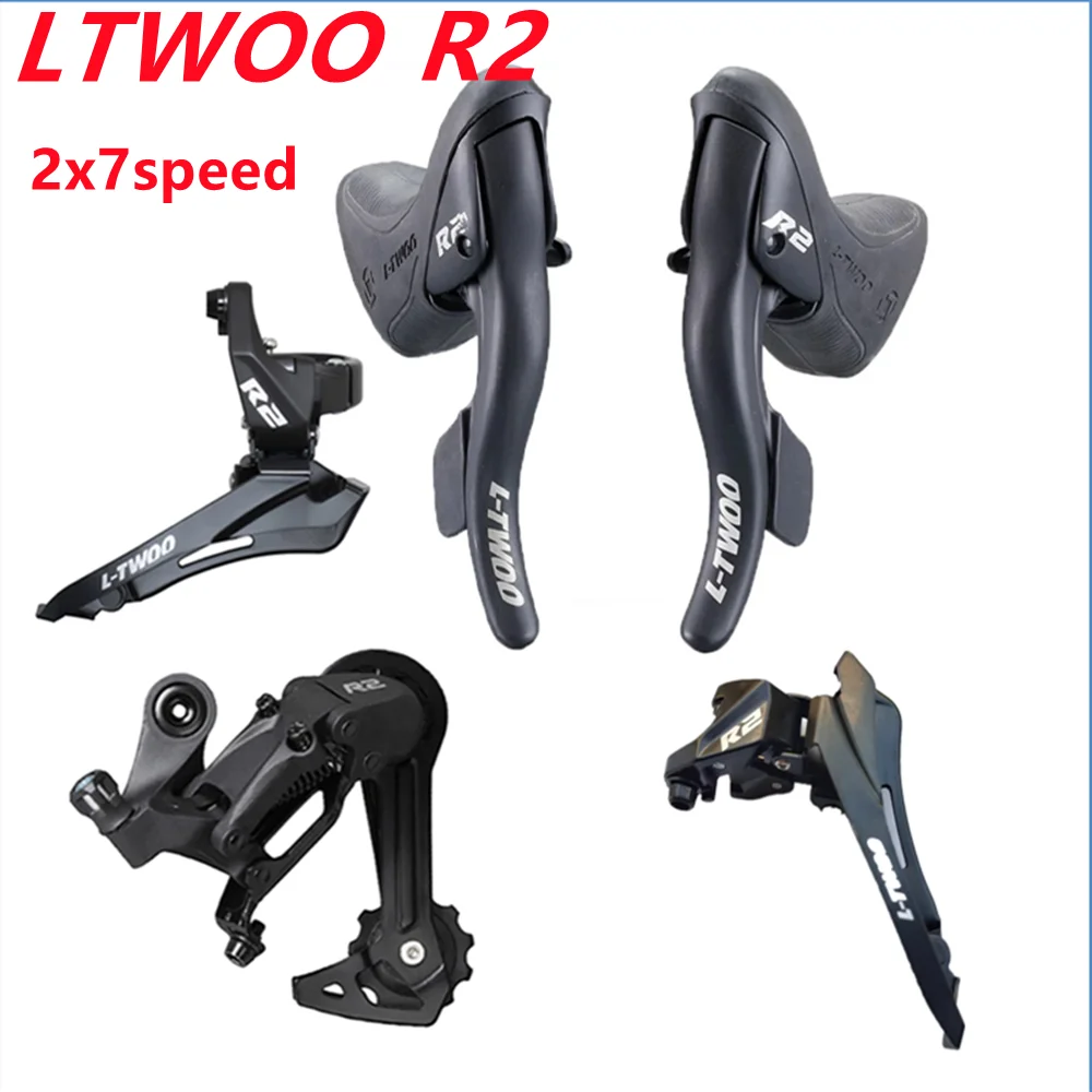 LTWOO R2 2x7 속도 14s 도로 그룹 세트 속도 스위치 변속기 시프터 + 후면 변속기 + 앞 변속기 자전거 부품 ...