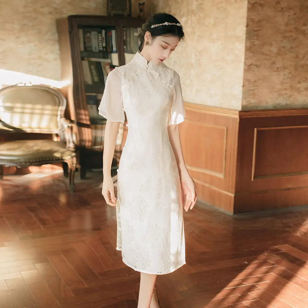 Chinese-New-Vintage-Long-Cheongsam-Women-Elegant-Slim-Split-Qipao ...