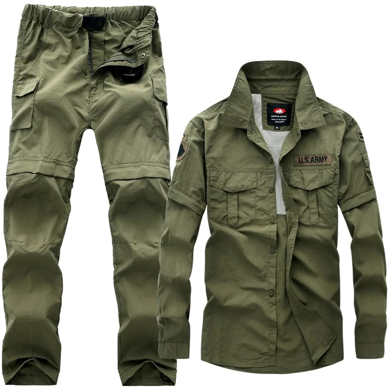New Military Mens Tactical Uniforms Removable Multi-pocket Overalls ...