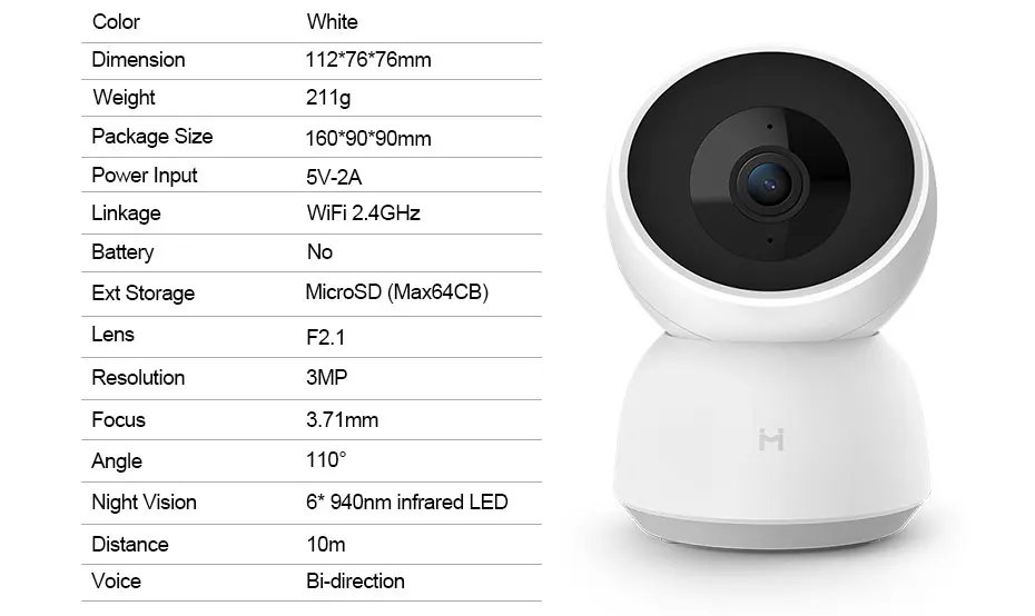 Prise américaine d'origine 2K standard-Xiaomi-Caméra intelligente 360 ...