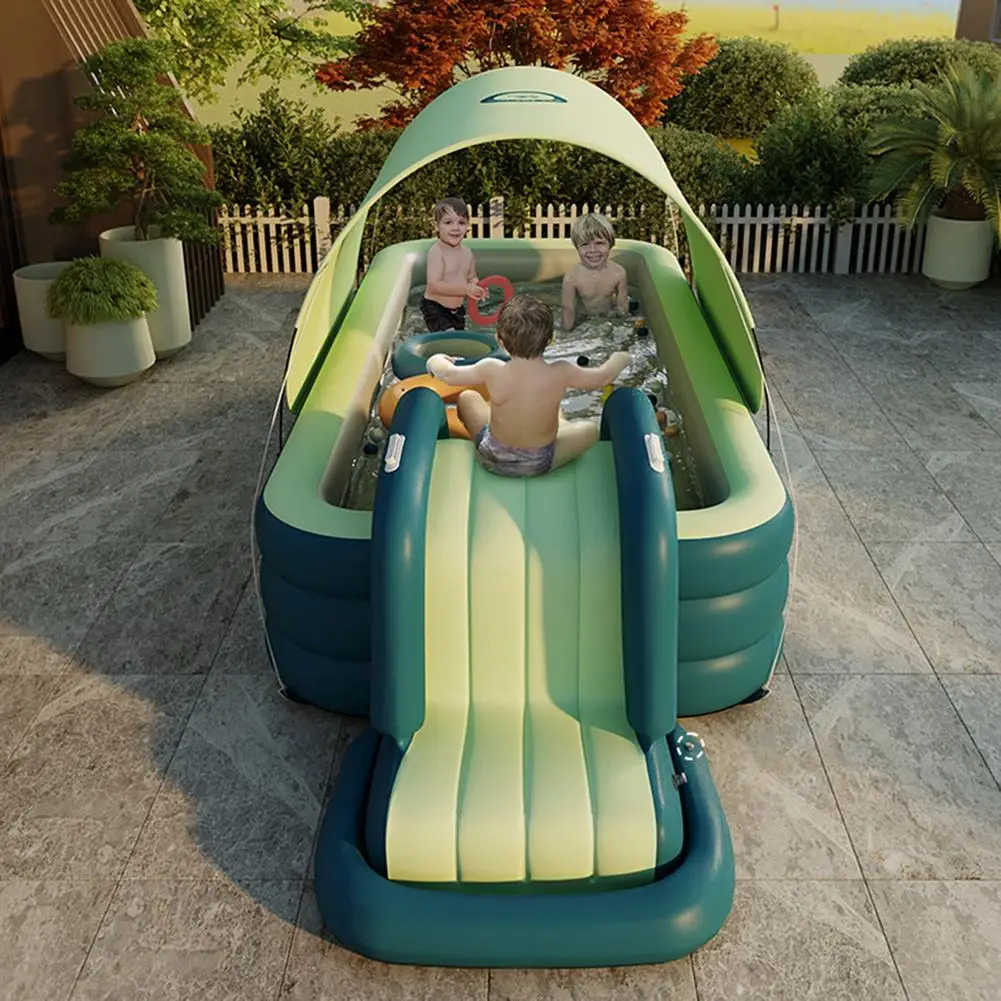 Inflatable Kiddie Pool With Slide