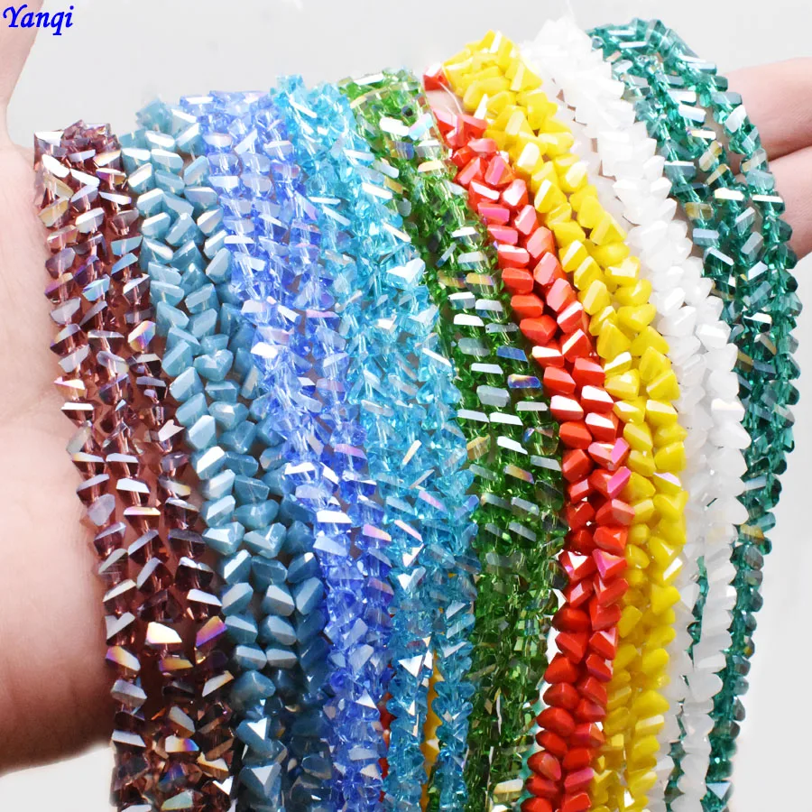 Yanqi 6mm Triangle Crystal Beads Glass Blue Red Yellow White Czech ...