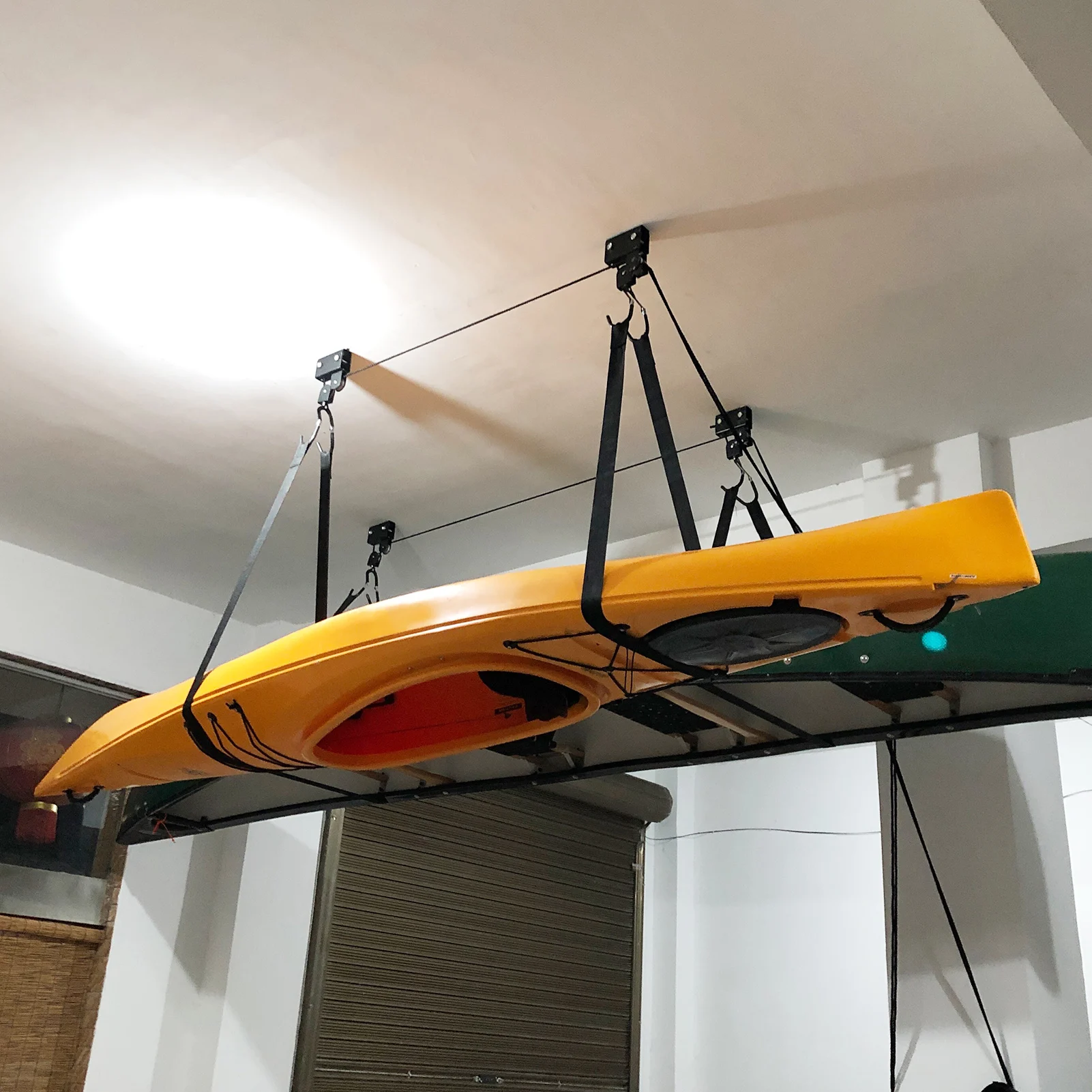 Kayak Lift Hanging Pulley System Kayak Ceiling Rack Garage Ceiling ...