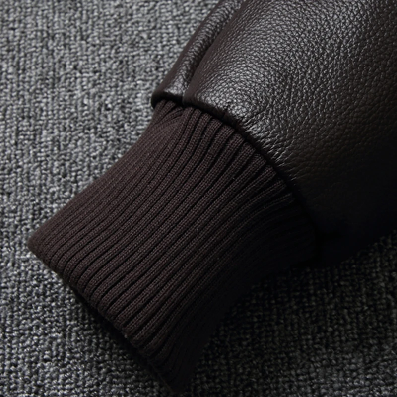 New Men’s Top Layer Genuine Leather Jacket Military Pilot Jackets Air ...