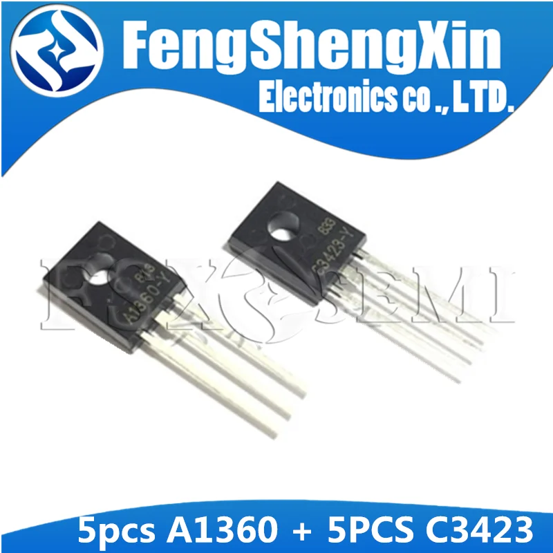 10pcs (5pcs A1360 + 5PCS C3423 ) 2SA1360 TO-126 2SC3423 TO126 Power ...