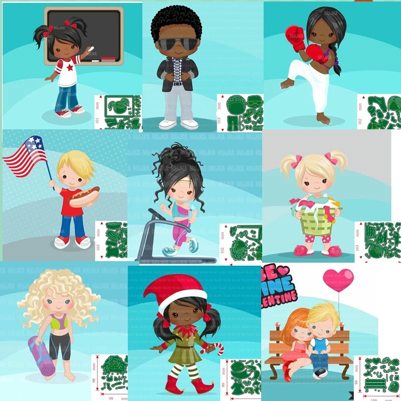 Metal Cutting Dies Girl And Boy Diy Scrapbooking Paper Cards Decorative ...