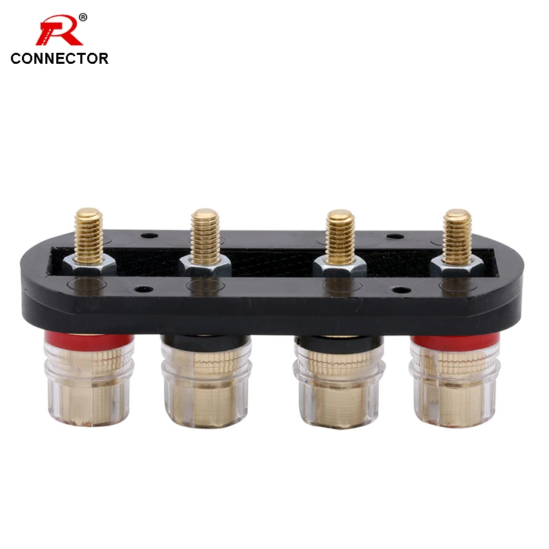 1set R Connector Brass Binding Post Speaker Stage Amplifier Output Four ...