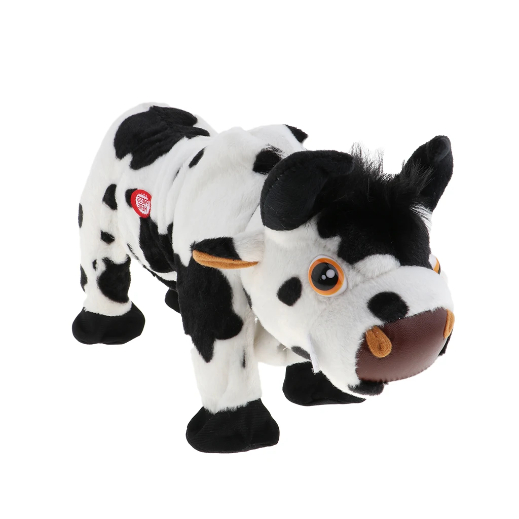 Electric Cow Toy Walking & Singing Plush Cow Stuffed Animals Kids Toy ...