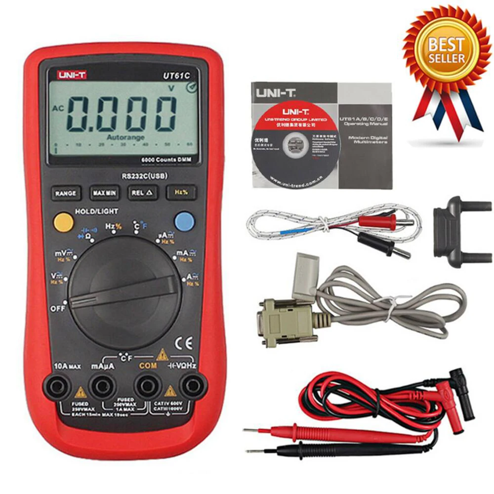 Uni-t Ut61c Digital Multimeters Ac 1000v Rs232 Pc Connect Data ...