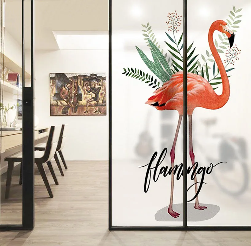 Customized-Size-Static-Cling-Window-Film-Flamingo-Pattern-Decorative ...