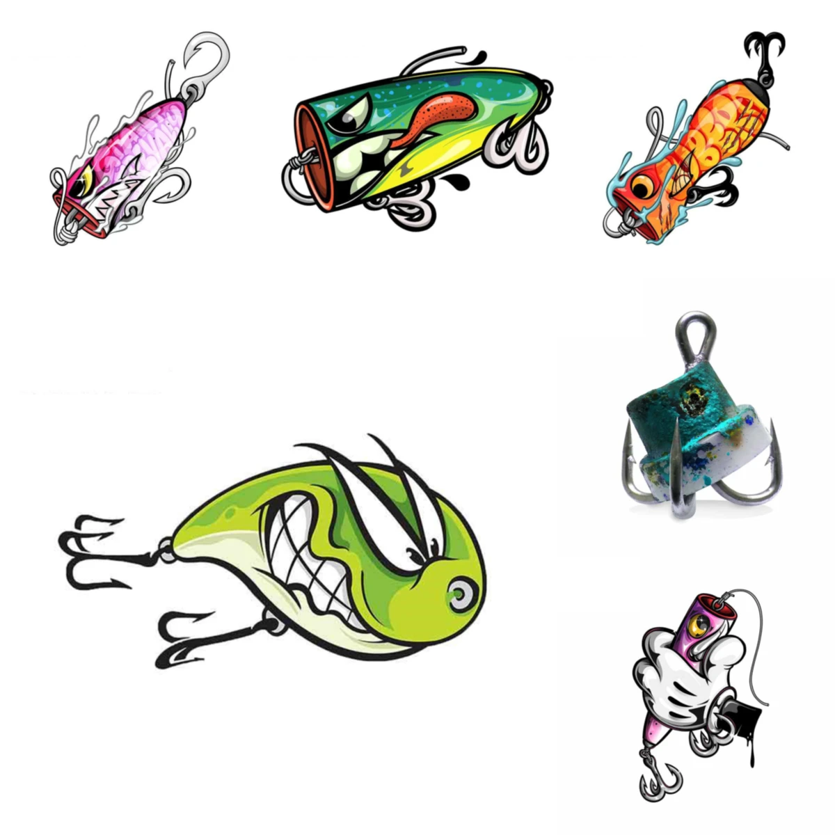 JuYouHui-Exterior-Accessories-Decal-Creativity-Fishing-Lure-Car ...