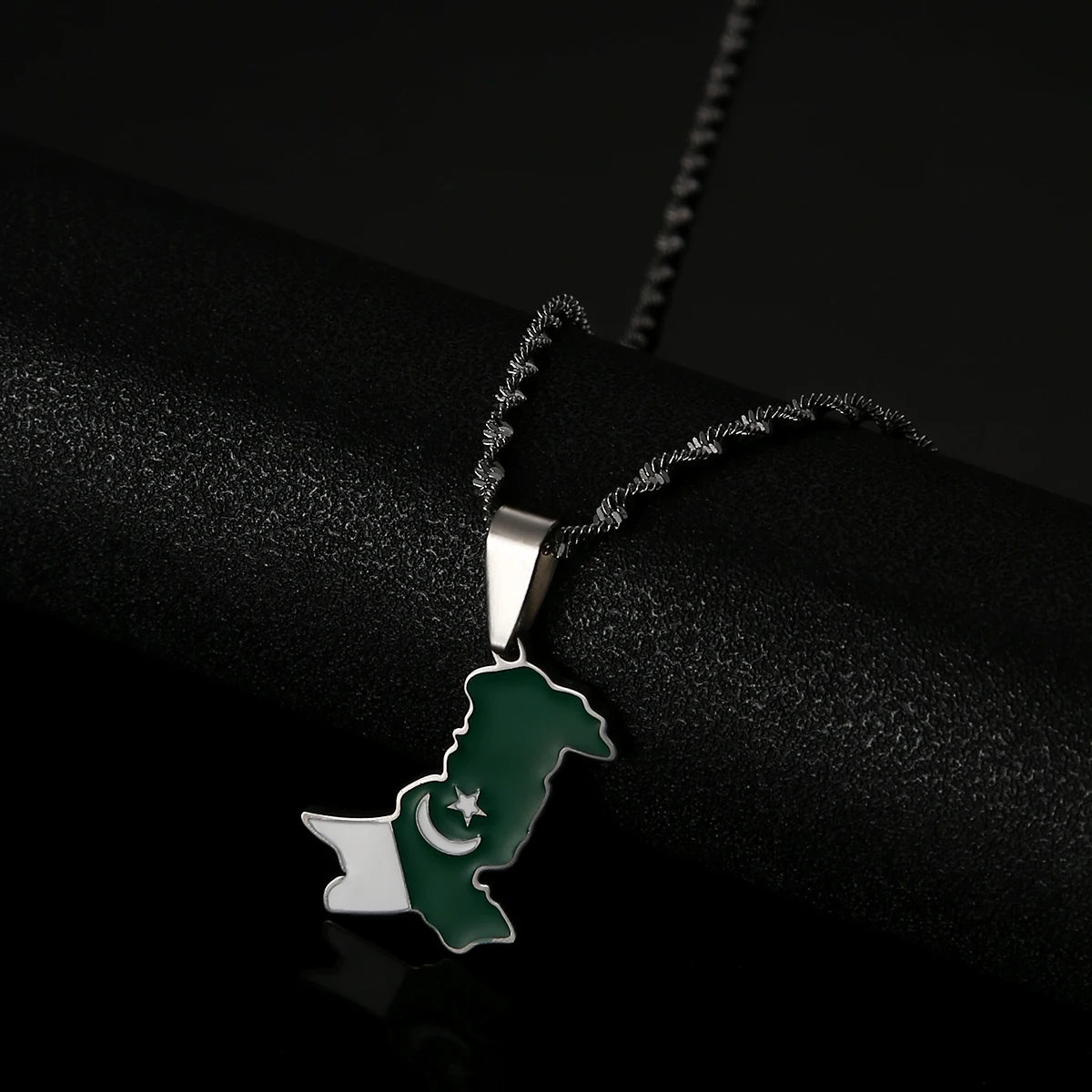 Stainless Steel Pakistan Map Pendant Necklace Silver Color Pakistani ...