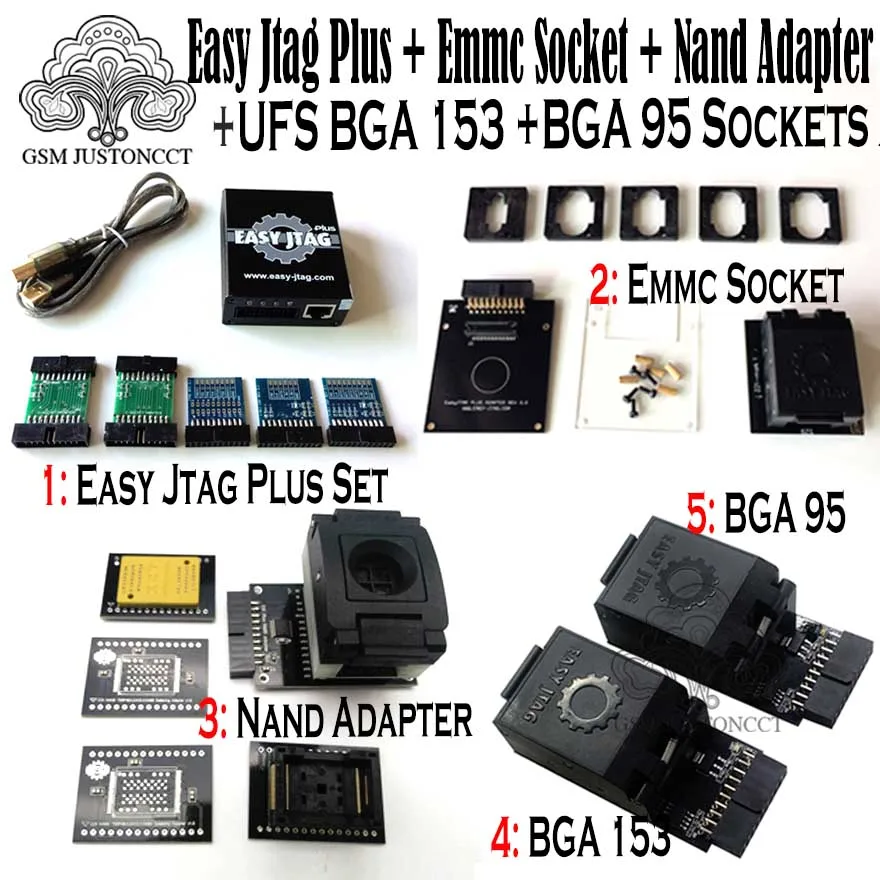 Jtag plus box + soquete emmc + adaptador nand + ufs bga 2021, novo, 153 ...