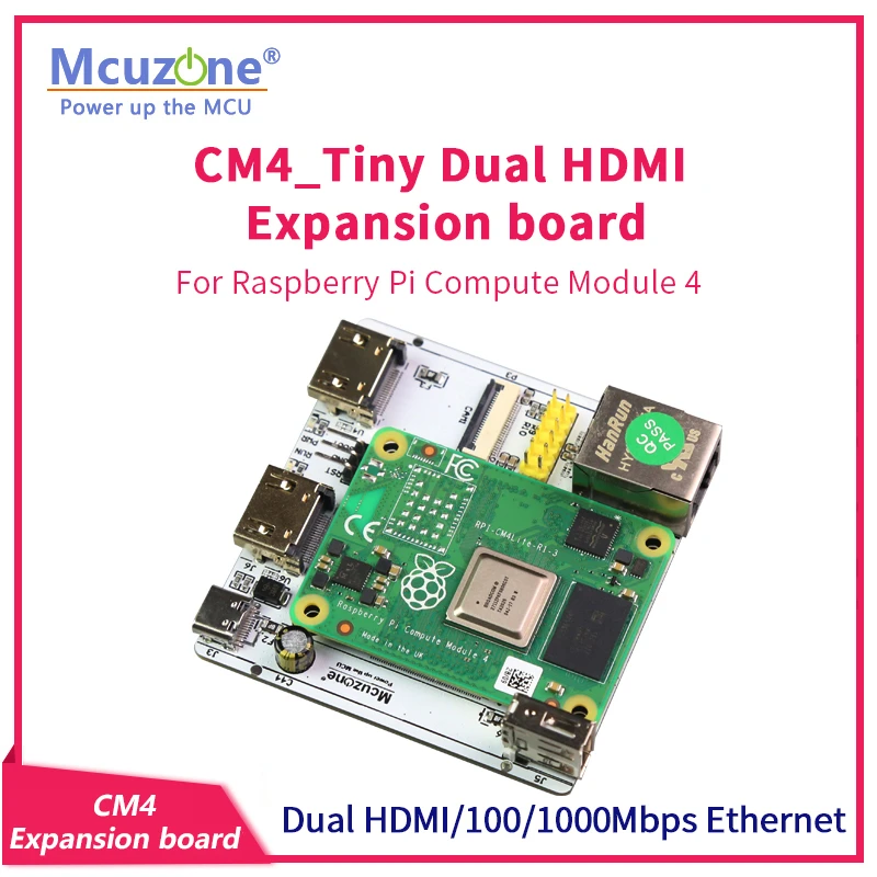RPi CM4_Tiny Expansion board, Dual HDMI,Giga Ethernet,camera,USB ...