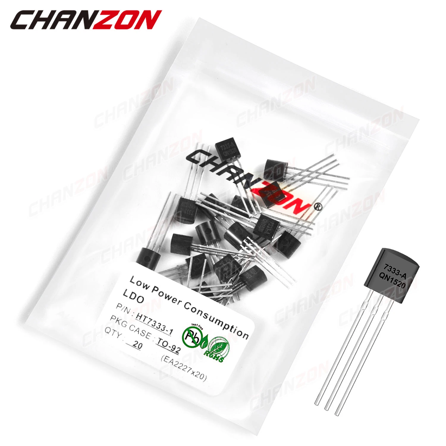 20Pcs HT7333 1 TO 92 Low Consumption LDO Transistor Bipolar Junction ...