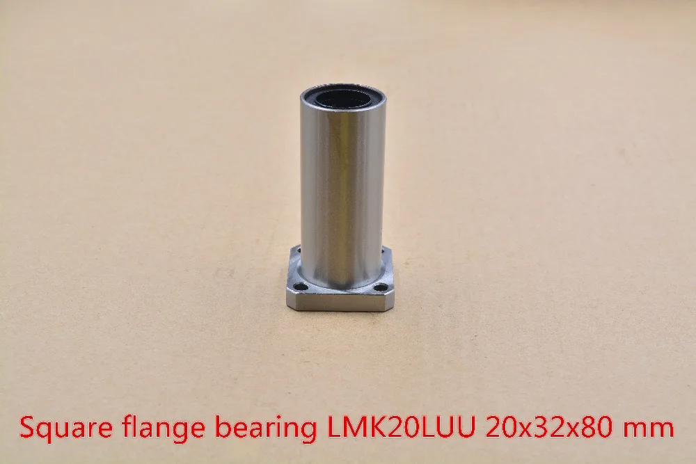 20mm x 32mm x 80mm LMK20LUU kare flanş uzun lineer rulman 20mm çubuk ...