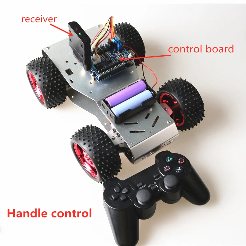 With Control Kit DIY Metal Smart Chassis Car Robot Platform Kit Motor ...