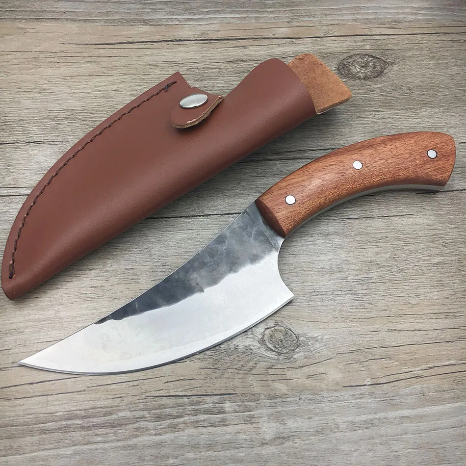 Sharp High-carbon Steel Hand Made Fixed Hunting Knife 58hrc Rosewood ...