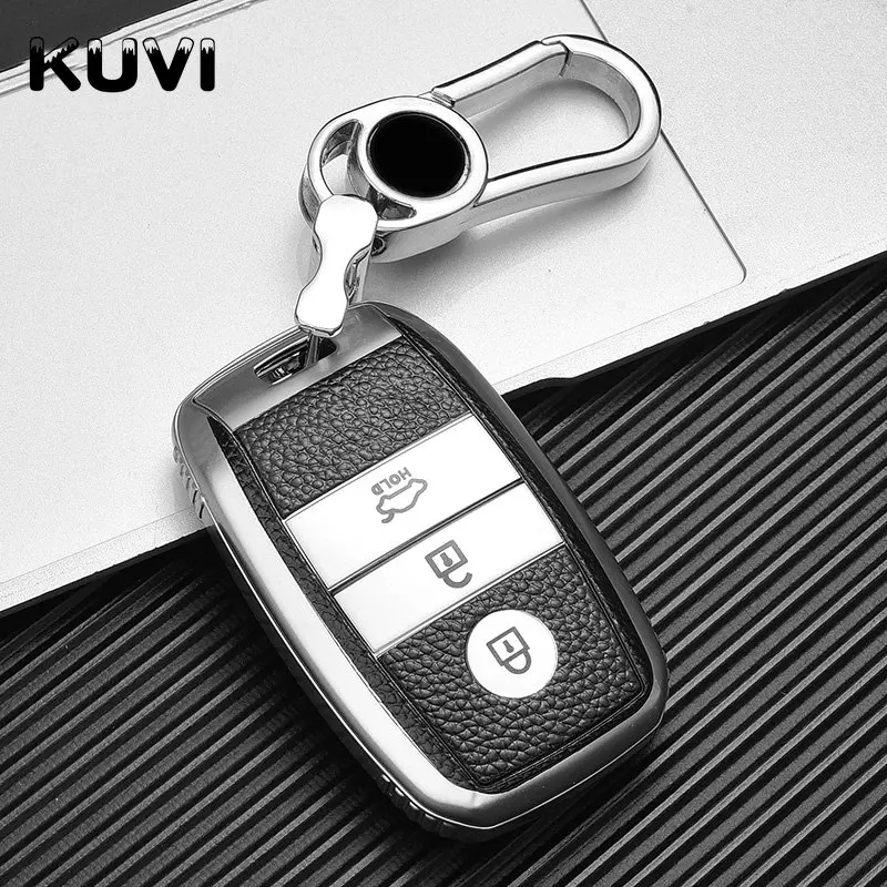 Leather Car Remote Key Case Cover Shell For Kia Rio Rio5 Sportage Ceed ...