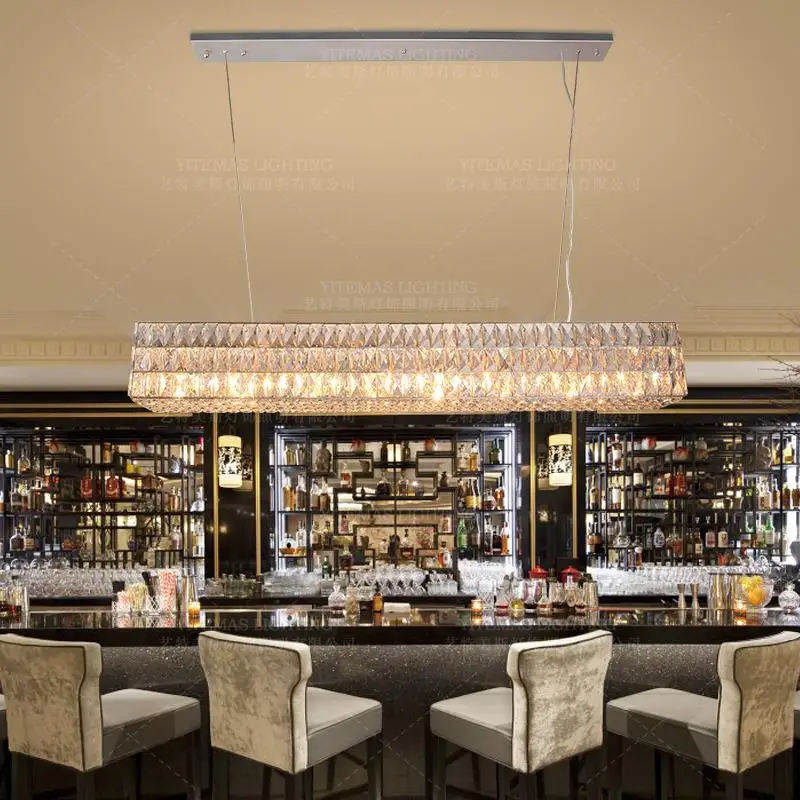 Большой прямоугольный Хрустальный подвесной светильник 15 светлый ...