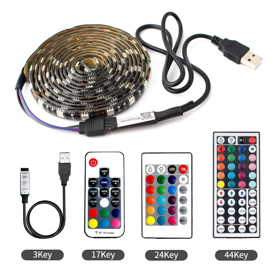 Dc Usb 5 V Volt Led Strip Light Rgb Lamp 5050 60leds/m Tv Backlight Usb ...