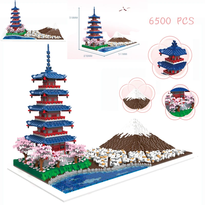 New-Product-Scenic-Spots-Mount-Fuji-Nine-story-Pagoda-DIY-Model-6500PCS ...