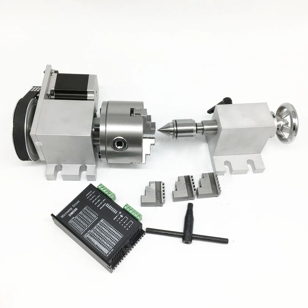 4-Axis-Rotation-A-Axis-Rotary-100mm-Chuck-Driver-Nema23-Stepper-Motor ...