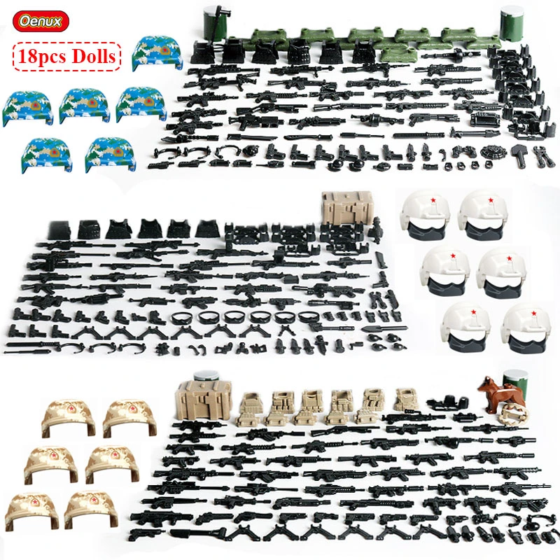 Oenux Mini Air Force Navy Army Soldier Figure Military Small Building ...