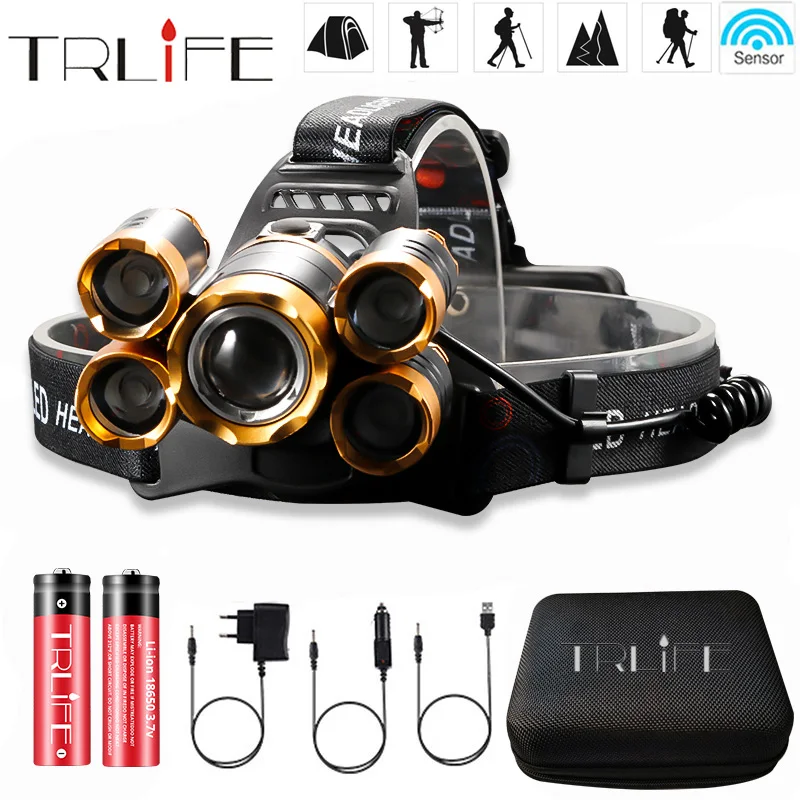 2000000lums Sensor P900 led headlamp Fishing headlight Torch Hunting ...