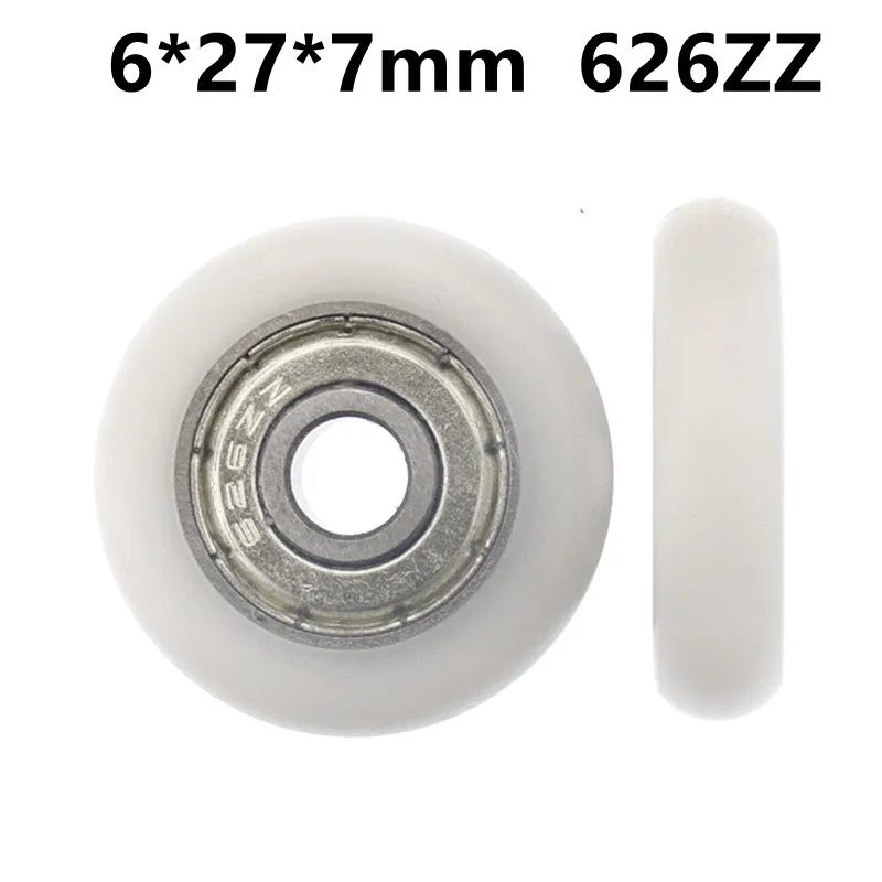 20pcs/100pcs Plastic Coated Bearing 6*27*7mm 626ZZ Pulley POM Shell ...