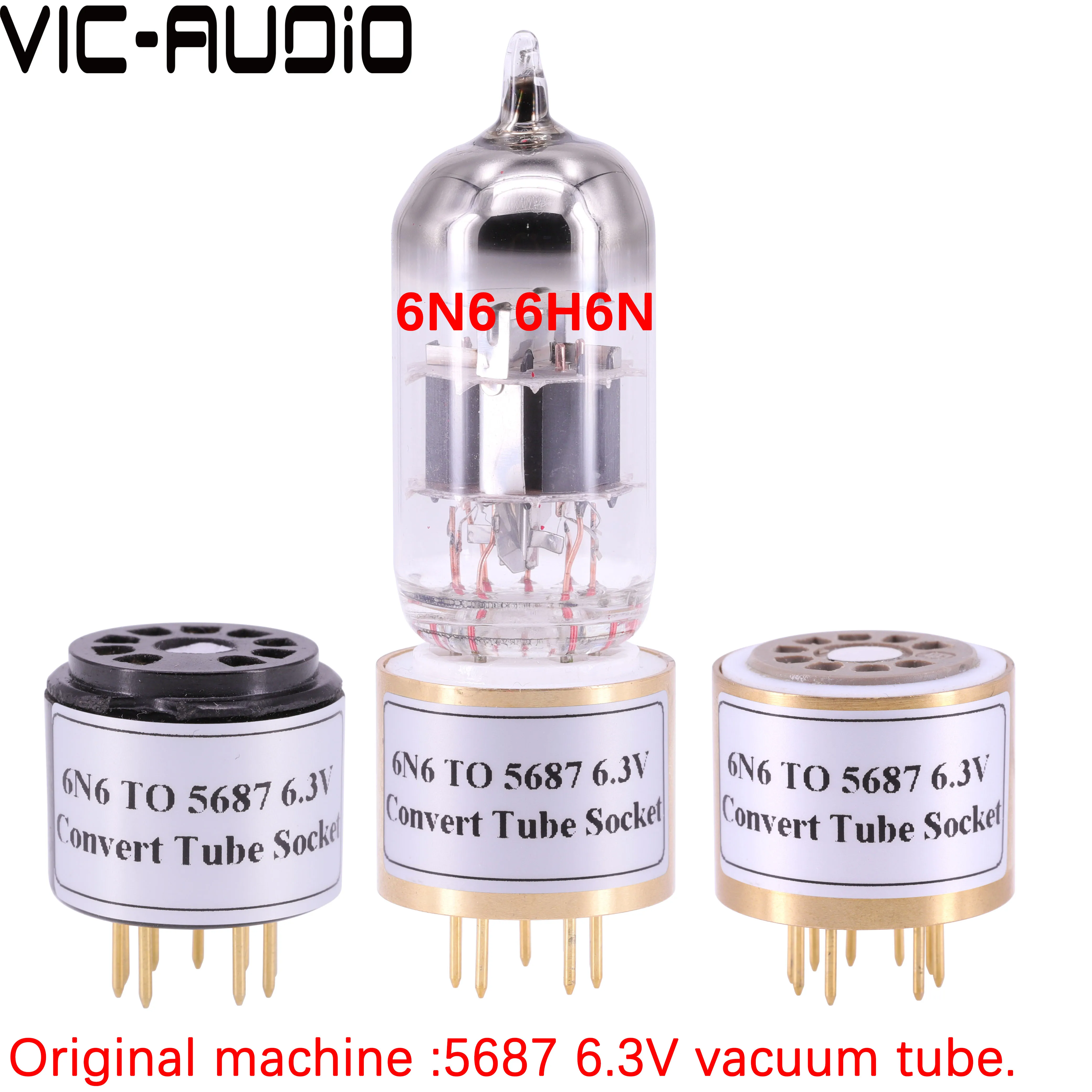 1PC 6H6N 6N6 튜브 5687 6.3V 9Pin TO 9Pin 진공관 증폭기 Vitage DIY 오디오 진공관 소켓 ...