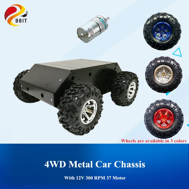 DOIT-New-4WD-Metal-Smart-Car-Chassis-with-37-Motor-And-130mm-Rubber ...