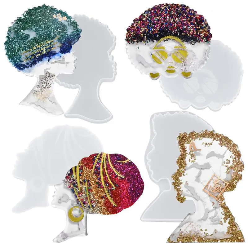 Sculpting & Forming Craft Supplies & Tools Afro girl coaster molds etna ...