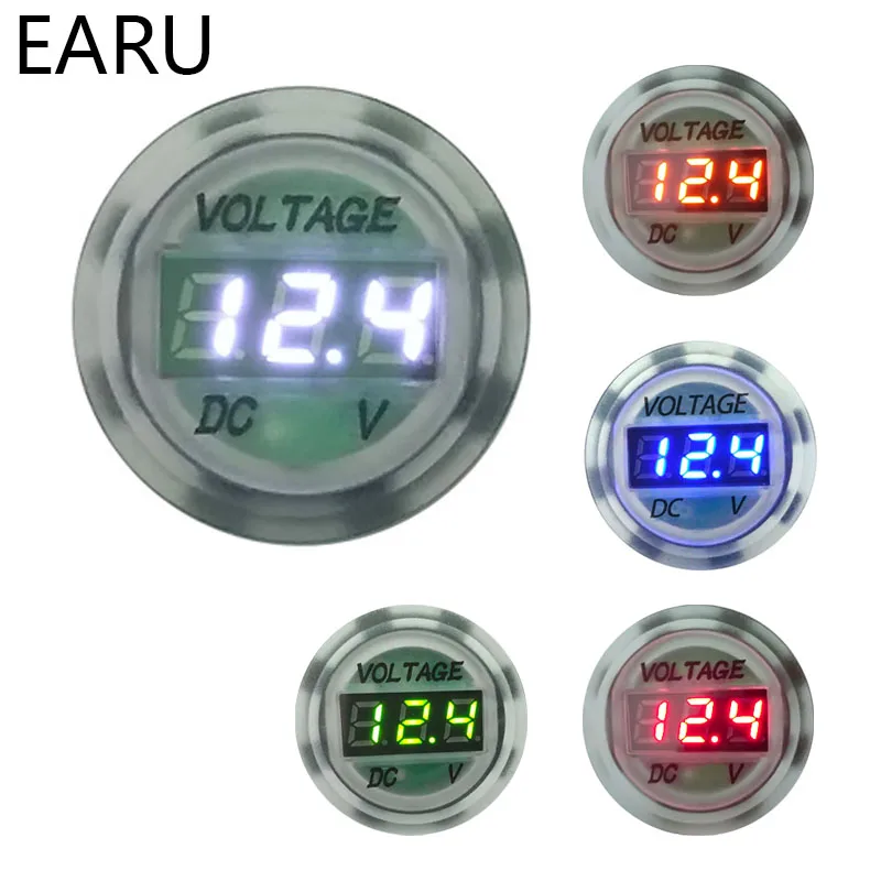 Flat Shape Waterproof Voltage Meter Voltmeter Display DC LED Digital ...