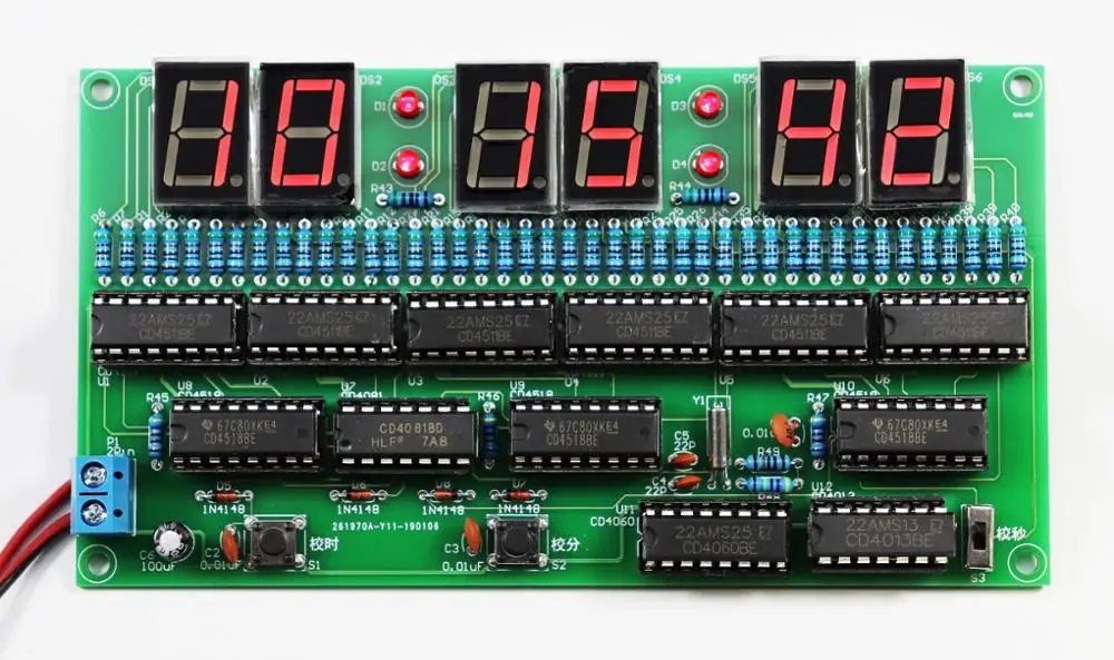 Diy Electronic Kit Set 6 Bit Digital Circuit Clock Production Kit Skill ...