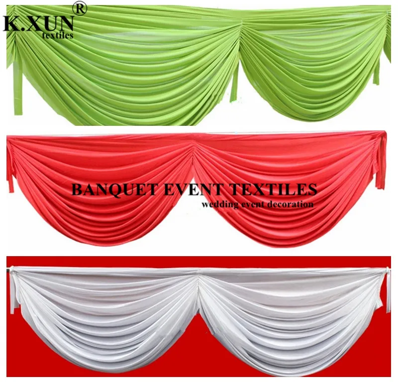 2m 3m 6m Swag Valance Drape For Wedding Backdrop Curtain Stage ...