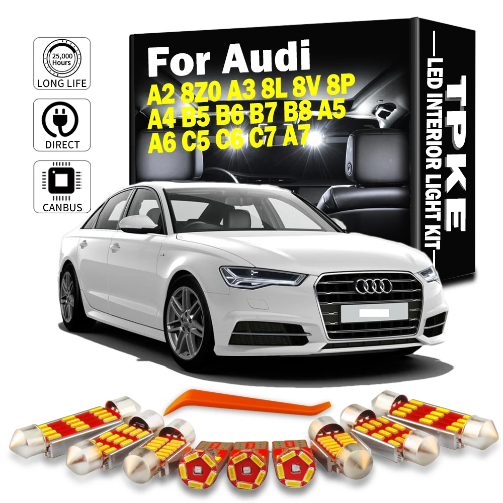 TPKE Canbus LED Interior Map Dome Light Bulbs Kit For Audi A2 8Z0 A3 8L 8V 8P A4 B5 B6 B7 B8 A5 ...