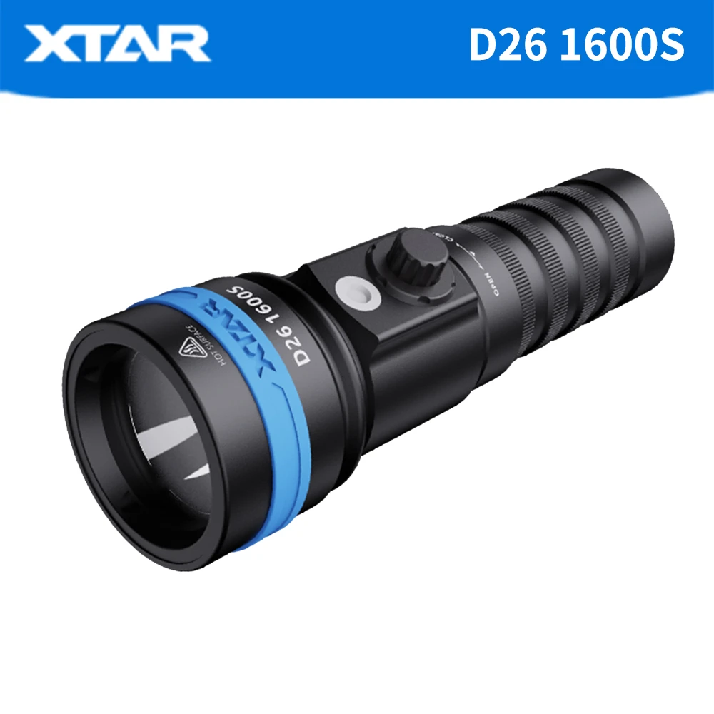 Xtar D26 1600s Upgrade Diving Flashlight 1600 Lumen Beam Distance 580 ...