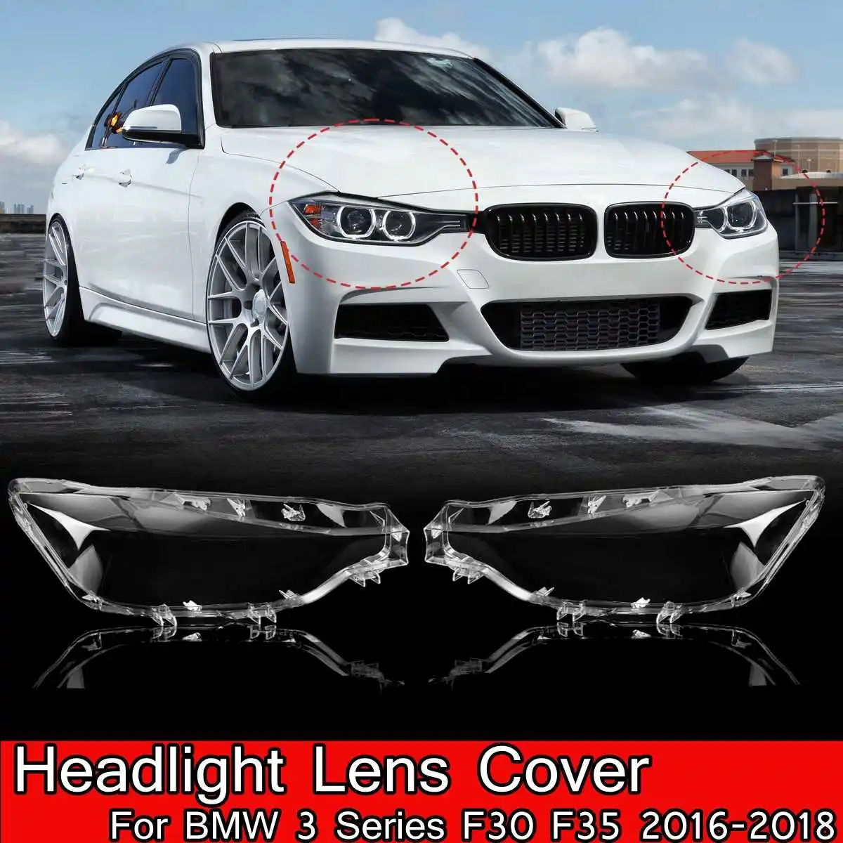 Faros delanteros de coche, pantallas transparentes para BMW Serie 3 ...