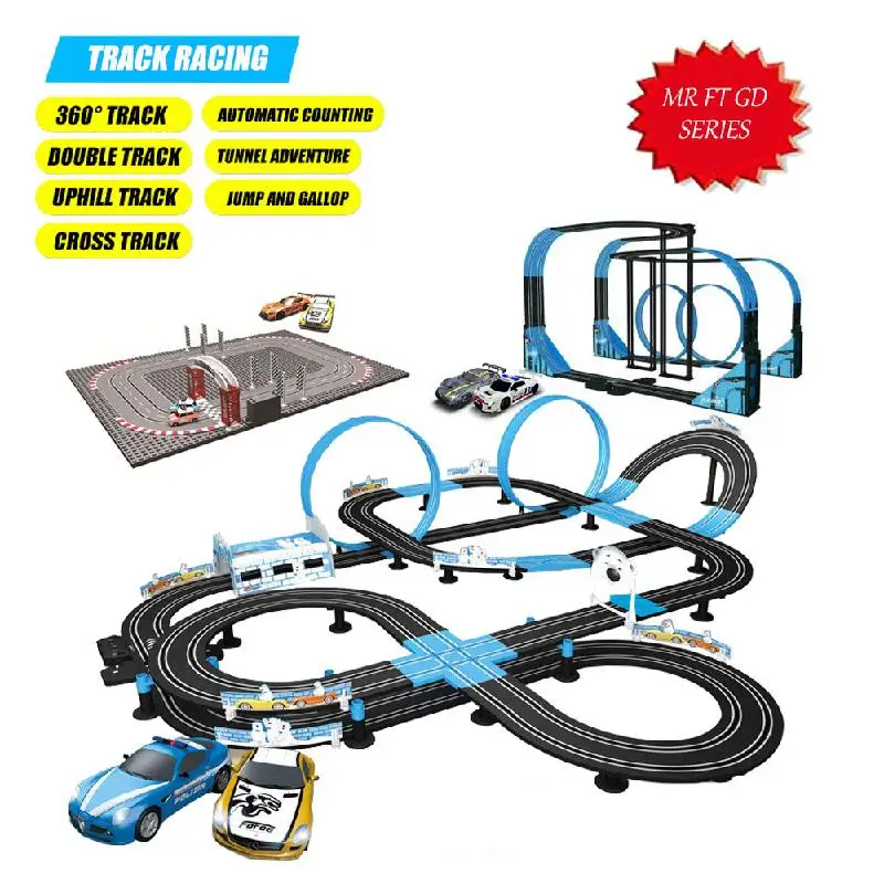 Electric-Rail-Car-Double-Remote-Control-Car-Racing-Track-Toy-Autorama ...