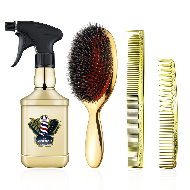 Professional-Hairdresser-Set-Comb-Salon-Hair-Brush-Plating-Gold-Hair ...