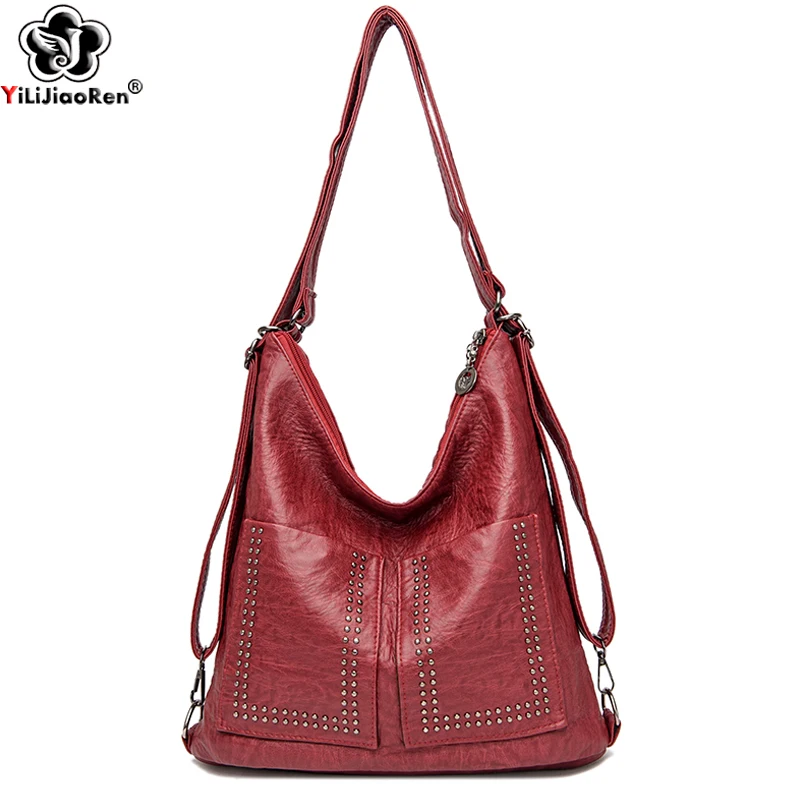 Fashion Rivet Handbags for Women Luxury Top Handle Bags Designer Tote ...