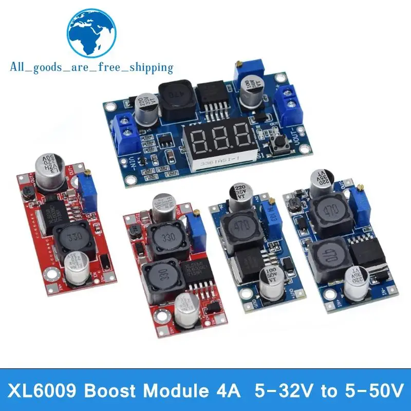 TZT Boost Buck DC-DC Adjustable Step Up Converter XL6009 Power Supply Module 20W 5-32V to 1.2-35V