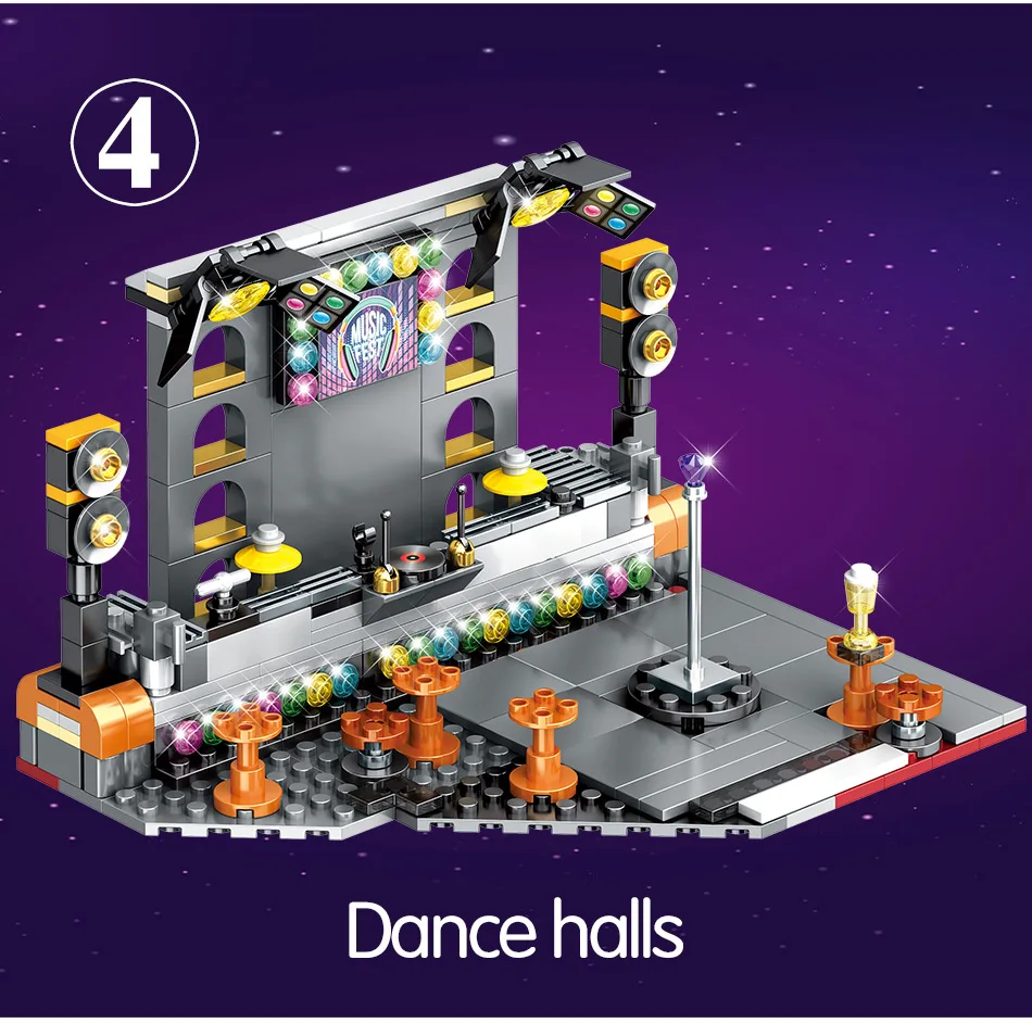 SEMBO 5-in-1 USB Light Nightclub House Building Blocks - Building Toys