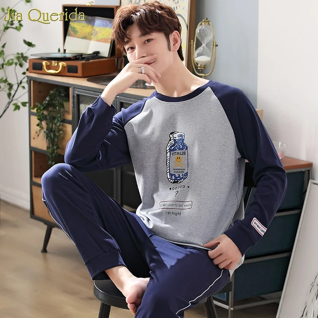 Pijama Man Set 100% Cotton Men Sleepwear Big Size Pajamas 3xl 4xl 5xl ...