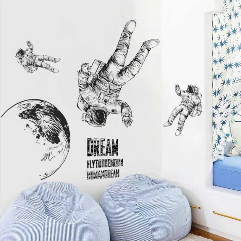 Spaceman Modern Room Wall Sticker, Modern Spaceman Wall Stickers For ...