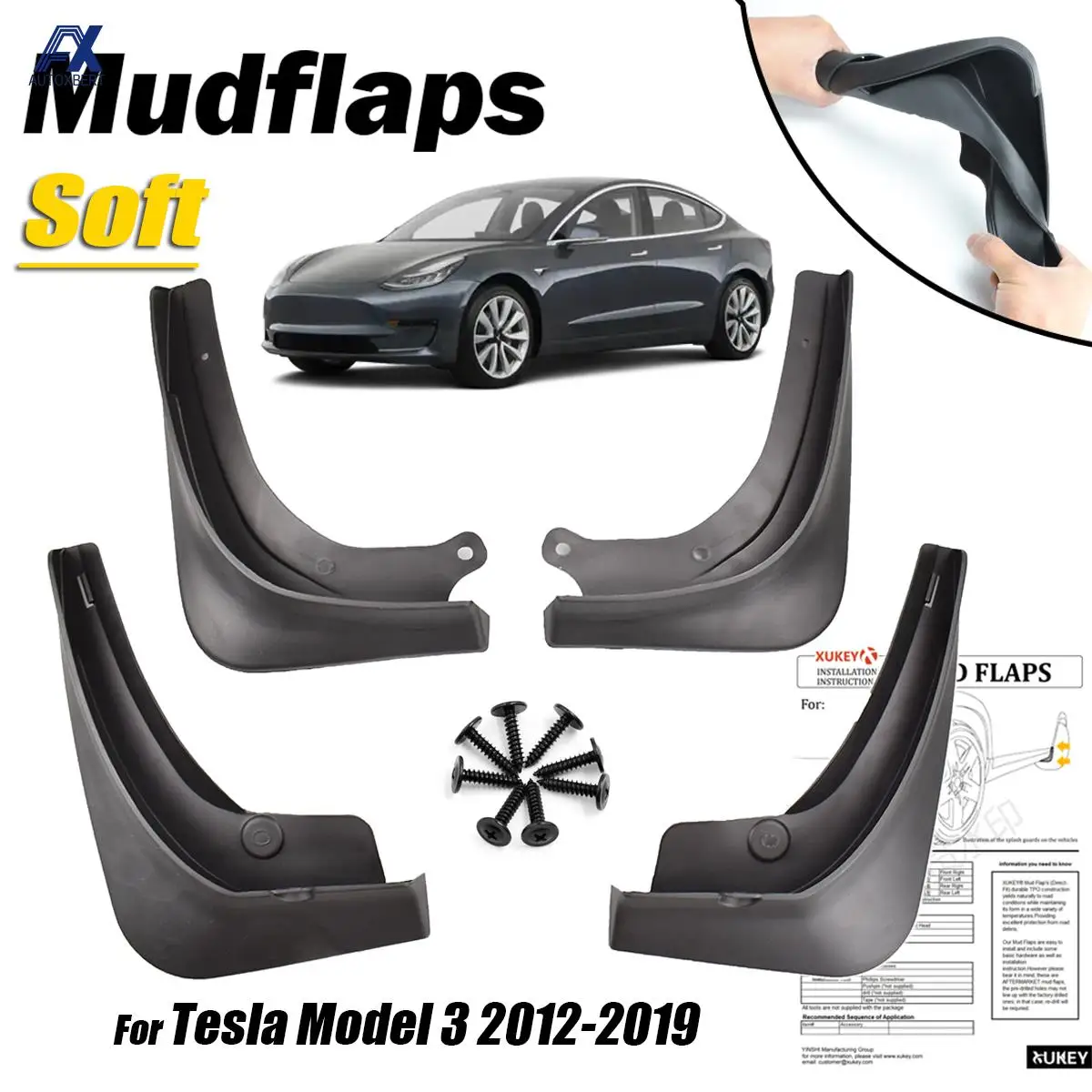 Car Mud Flaps For Tesla Model 3 2016 2017 2018 2019 2021 Splash Guards ...