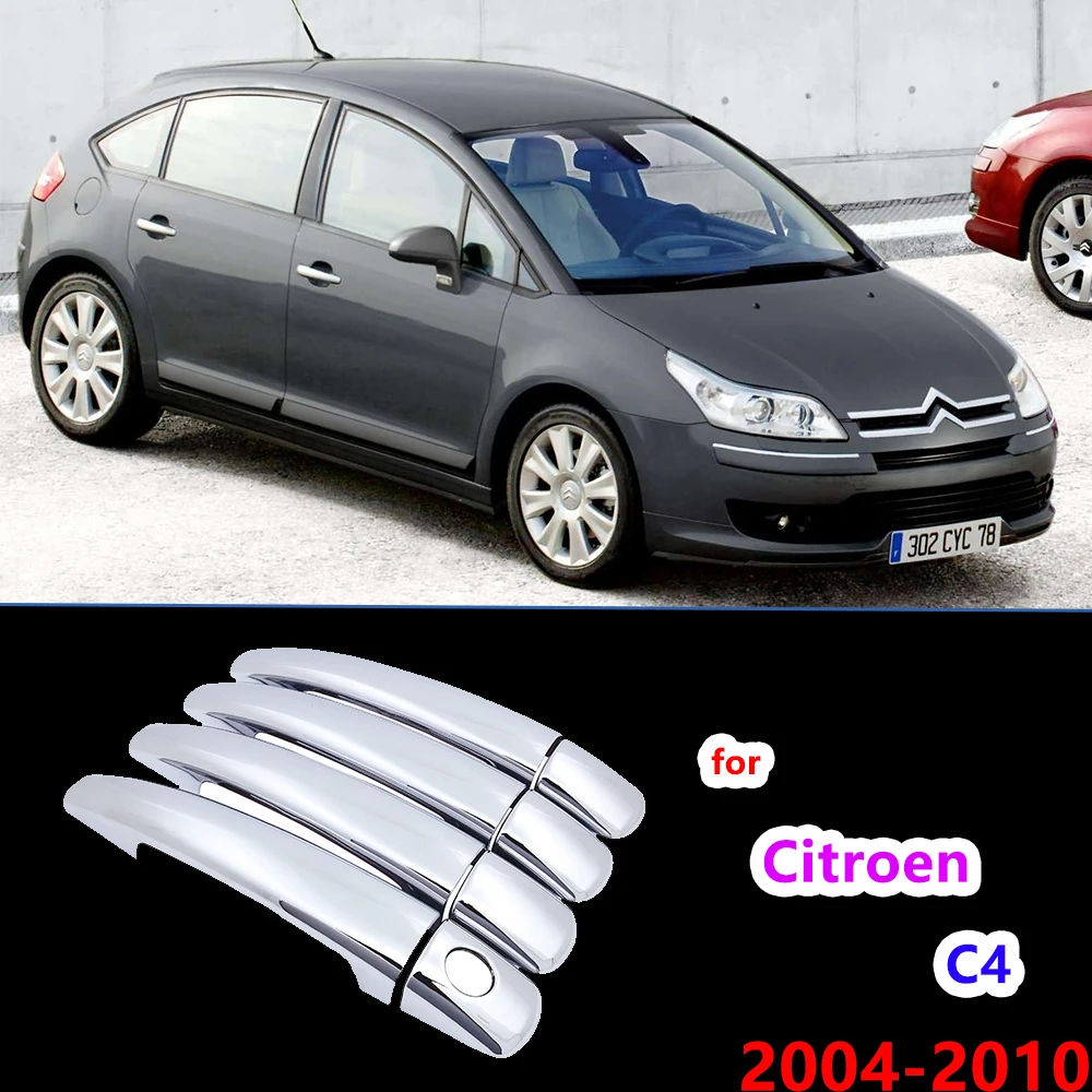 Chrome Handles Cover Trim for Citroen C4 MK1 2004~2010 Car Accessories ...